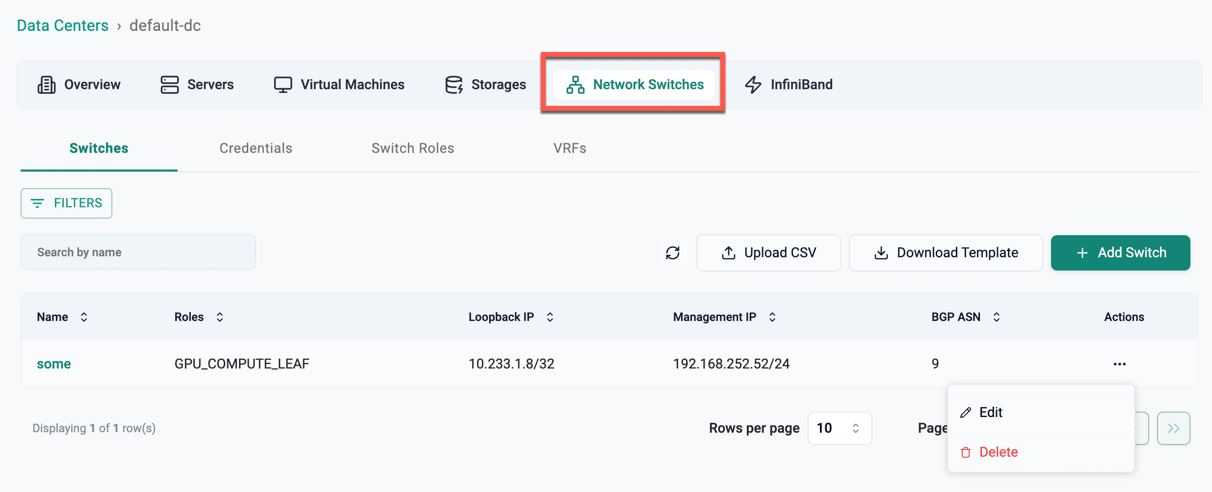 GPU PaaS - Network Switches - Rafay Product Documentation