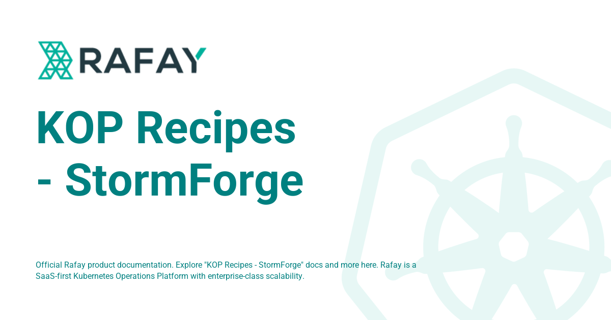 Kop Recipes Stormforge Rafay Product Documentation