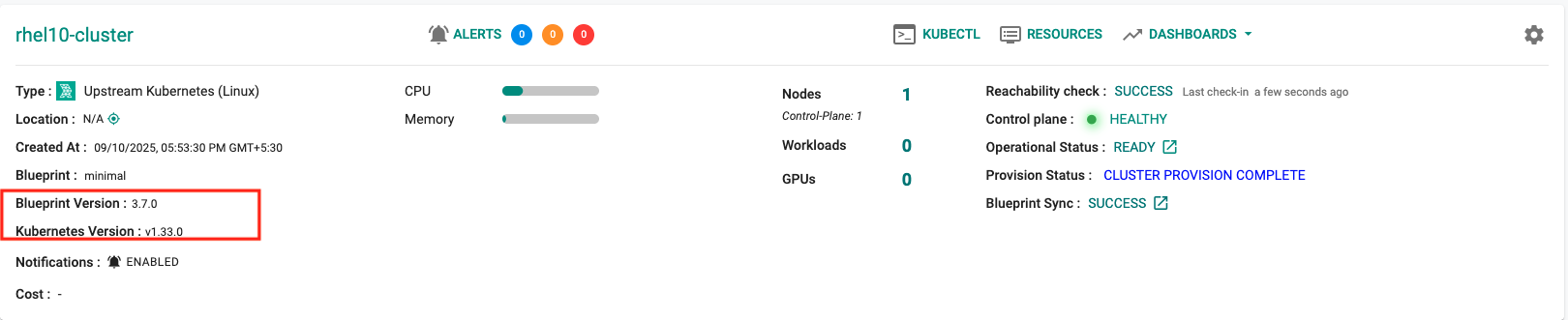 Upstream Kubernetes on RHEL 10 using Rafay - Rafay Product Documentation