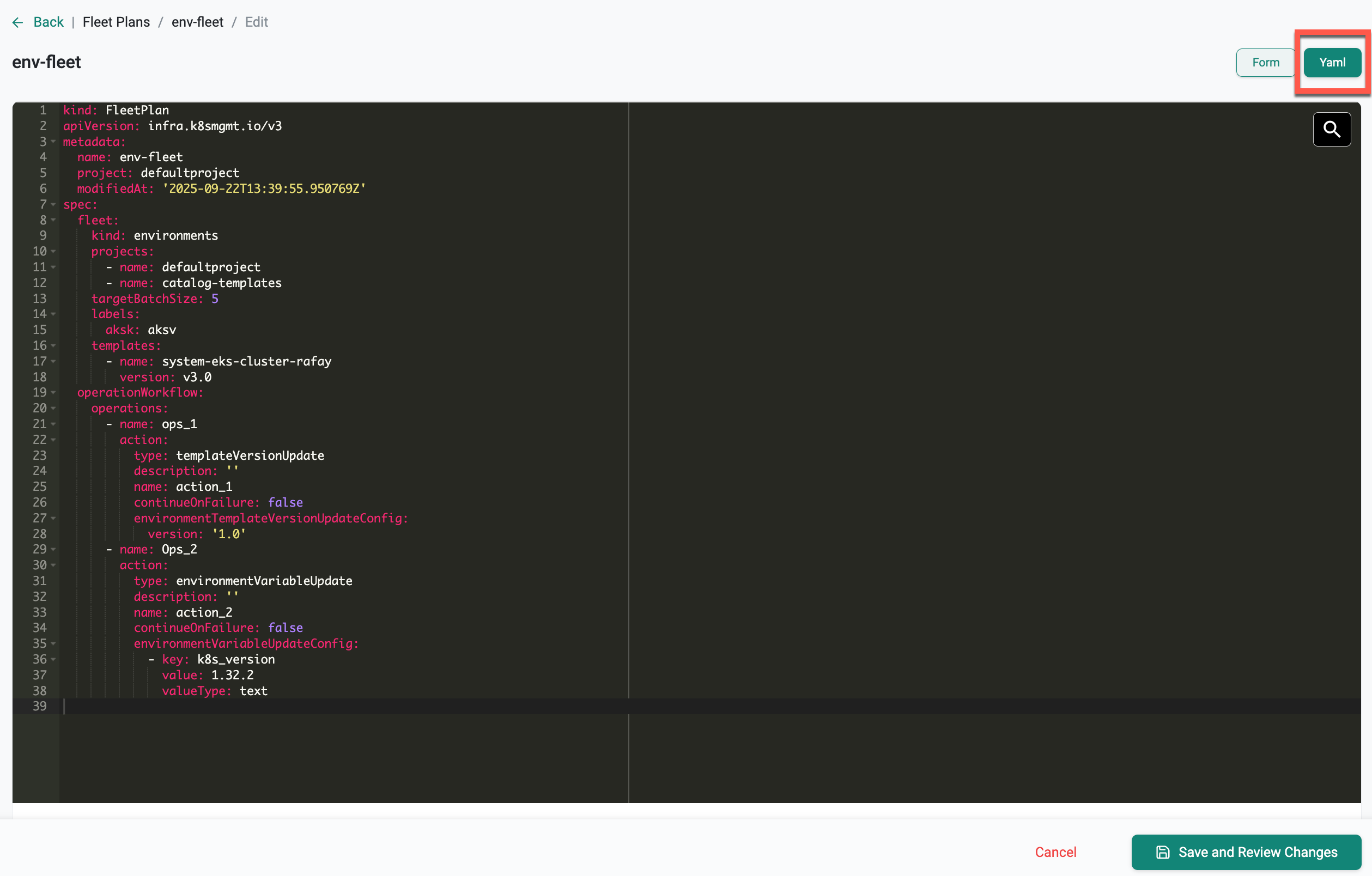 Environment Fleet Management - Fleet Plans - Rafay Product Documentation
