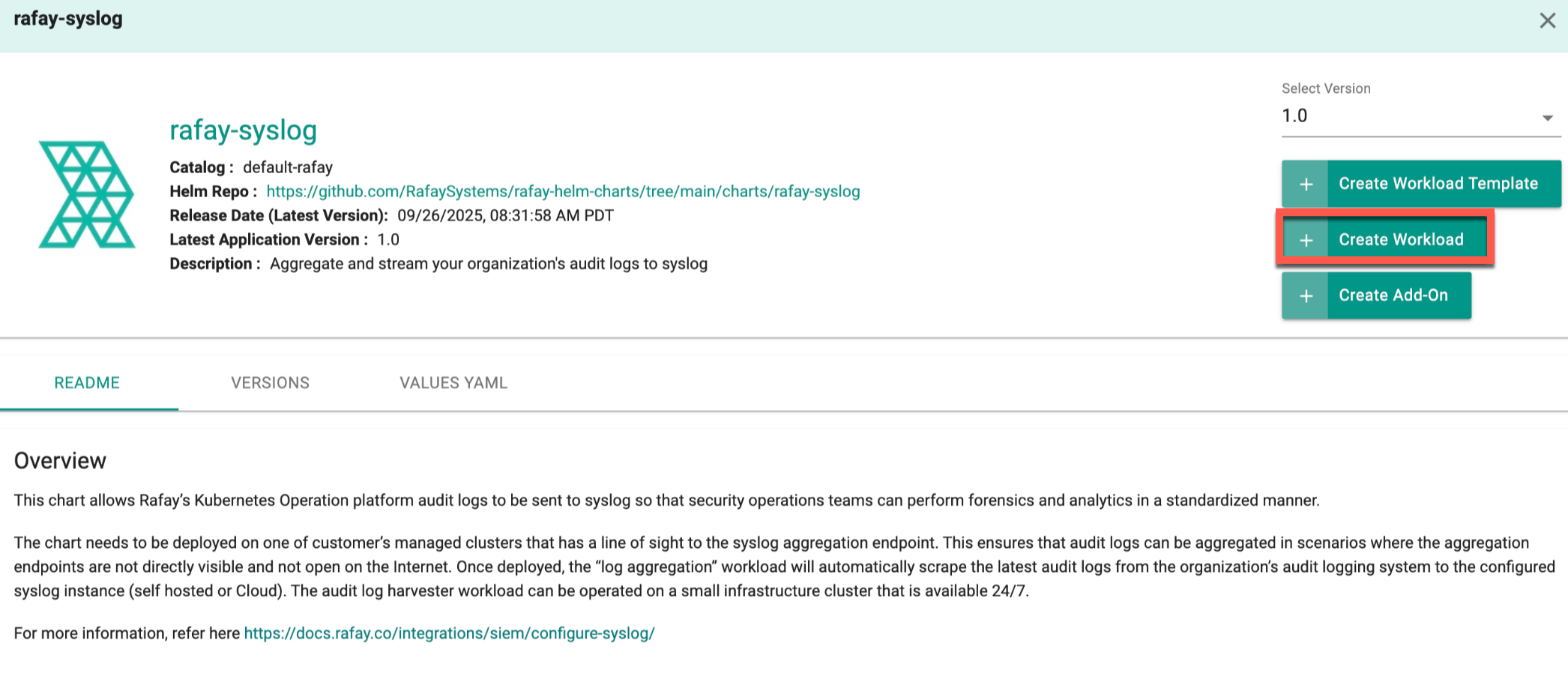 Syslog - Aggregate Rafay Audit Logs to Syslog - Rafay Product Documentation